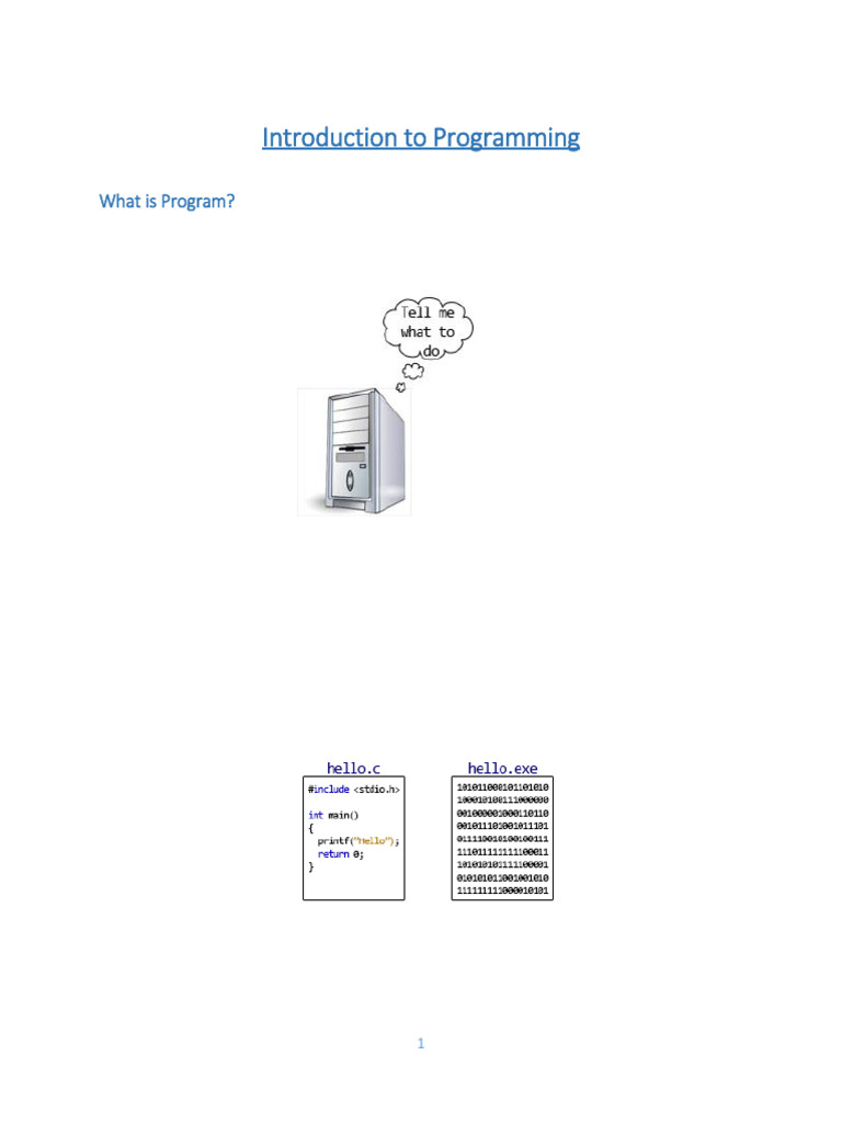Introduction To Programming | PDF | Programming Language | Variable (Computer Science)