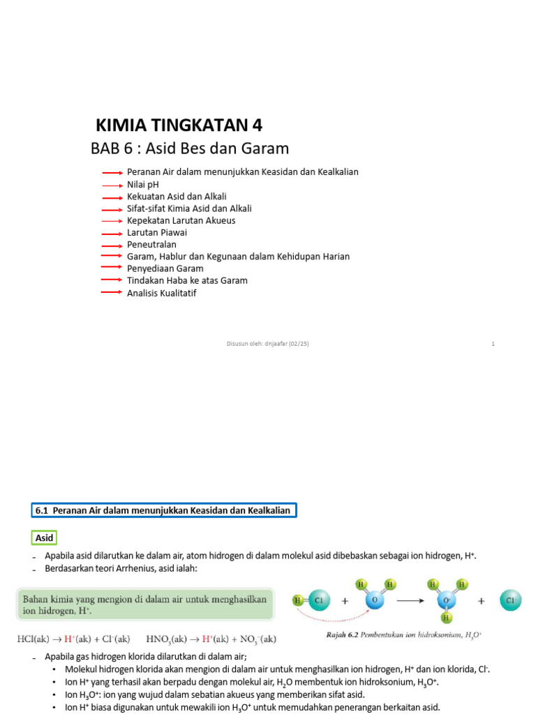 Chap 6 Kimia T4 - Asid, Bes Dan Garam | PDF