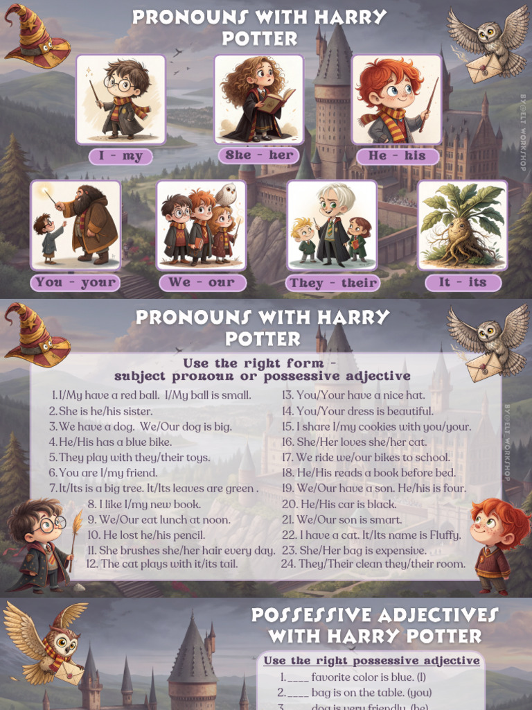 Pronouns and Possessive Adjectives Worksheet | PDF
