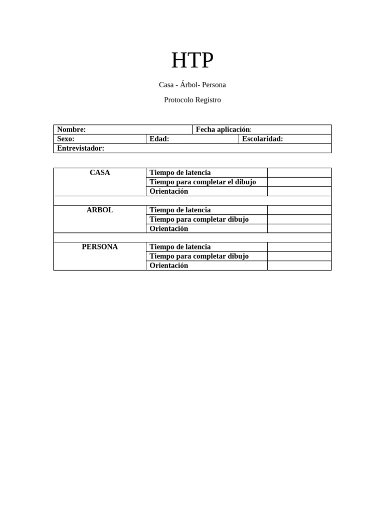 HTP Protocolo (1) | PDF
