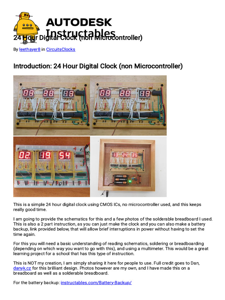 24 Hour Digital Clock (non Microcontroller) _ 6 Steps (with Pictures) - Instructables | PDF ...