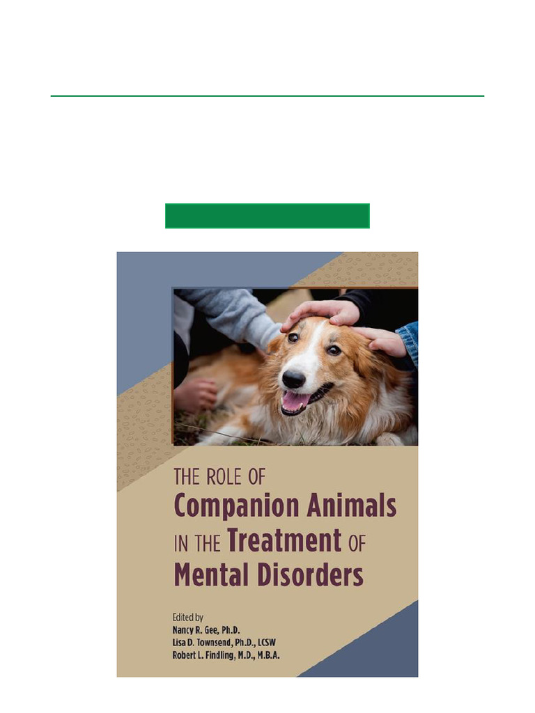 The Role of Companion Animals in The Treatment of Mental Disorders High ...