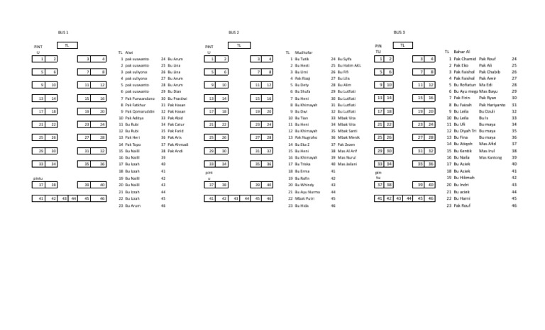 DENAH BUS.xlsx - SEAT 46 | PDF