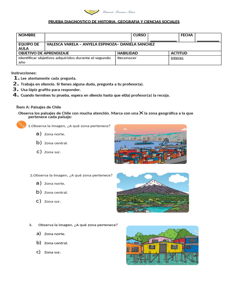Prueba Diagnostico de Historia 2025 | PDF | Pueblos Indígenas de las ...