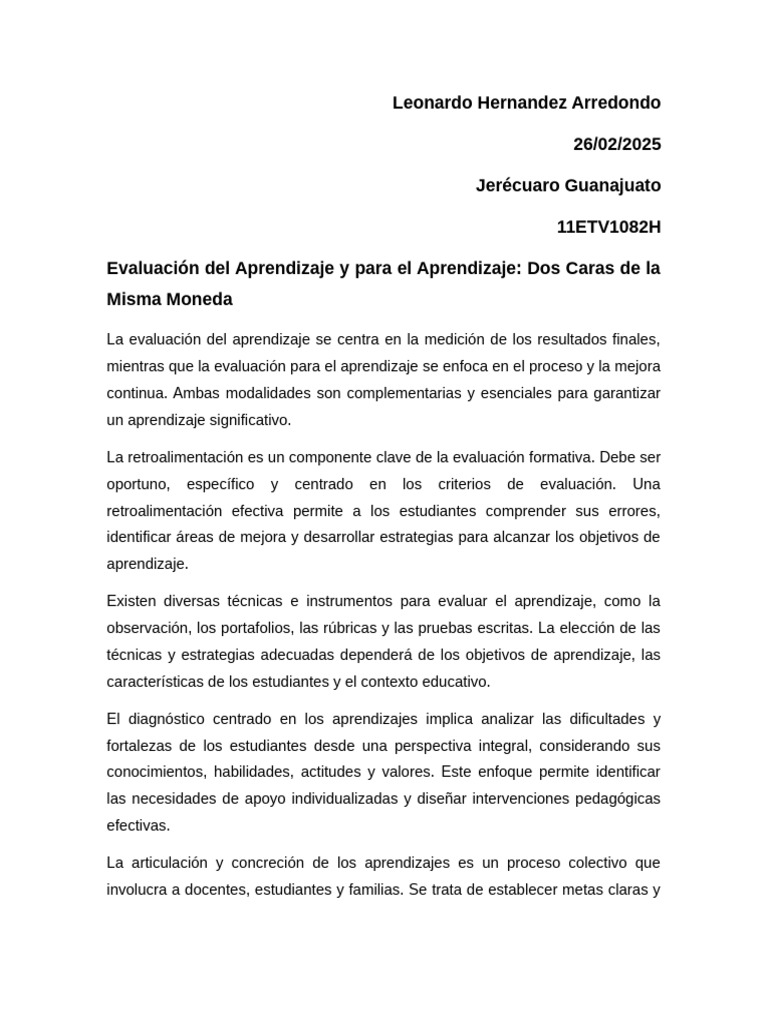 Evaluacion Formativa Pdf