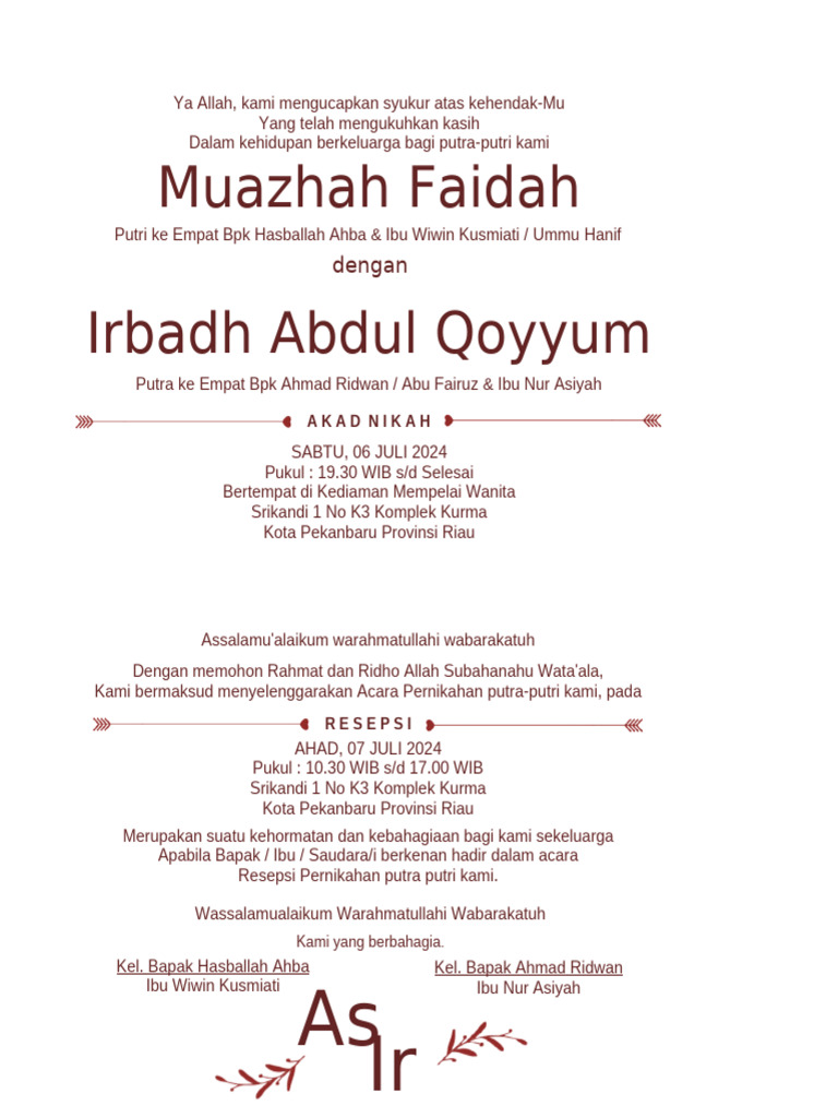 Muazhah Faidah Irbadh Abdul Qoyyum: As Ir | PDF