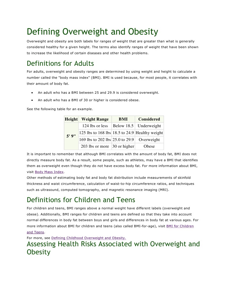 Understanding Overweight and Obesity | PDF | Body Mass Index | Obesity