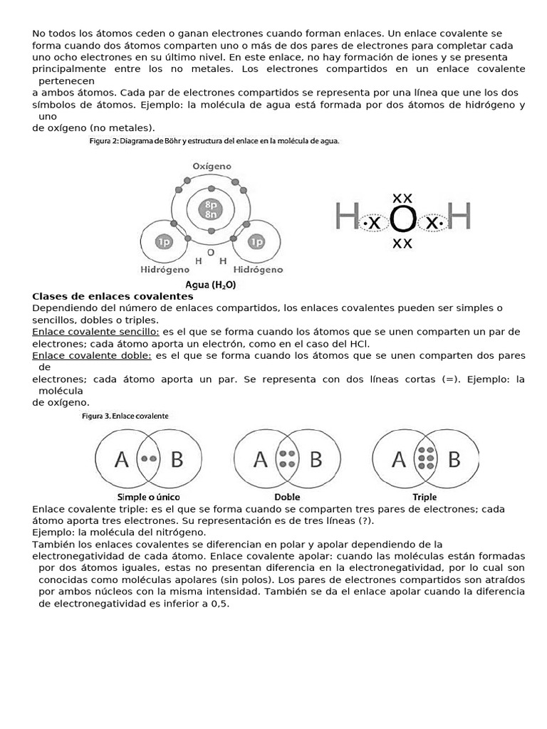 ENLACE COVALENTE | PDF | Enlace covalente | Enlace químico