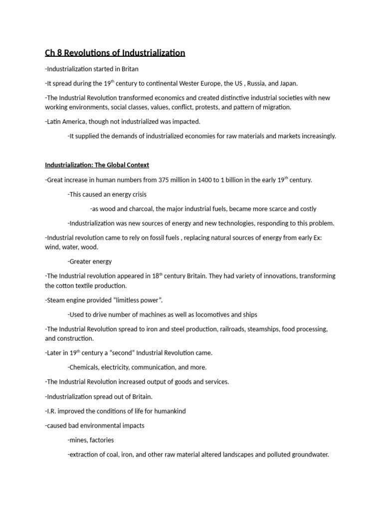 CH 8 Reformations of The Industrialzation and Its Causes | PDF ...