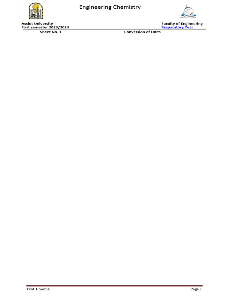 1 Conversion of Units Sheet 1 Q | PDF