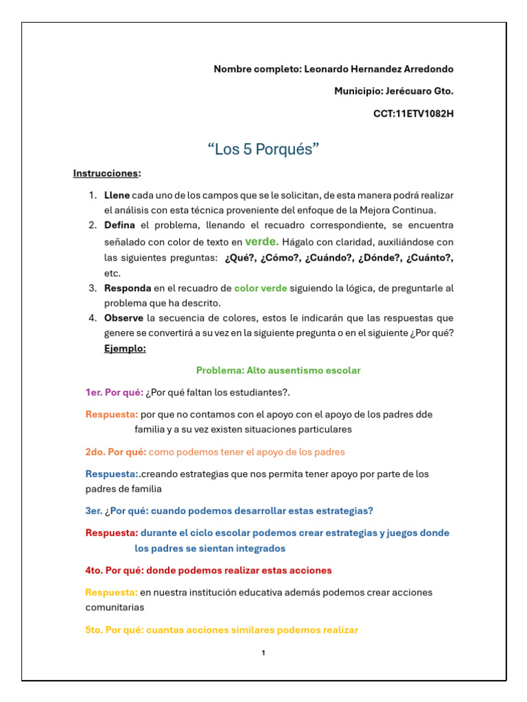 Los 5 Porqués | PDF | Aprendizaje