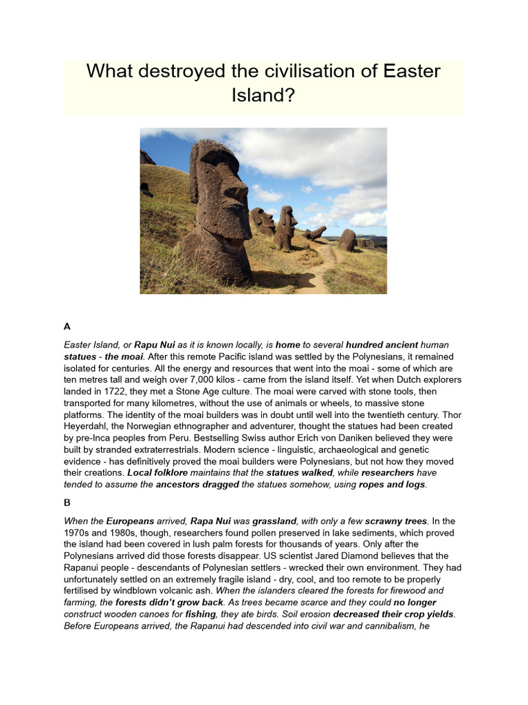 Causes of Easter Island's Collapse | PDF