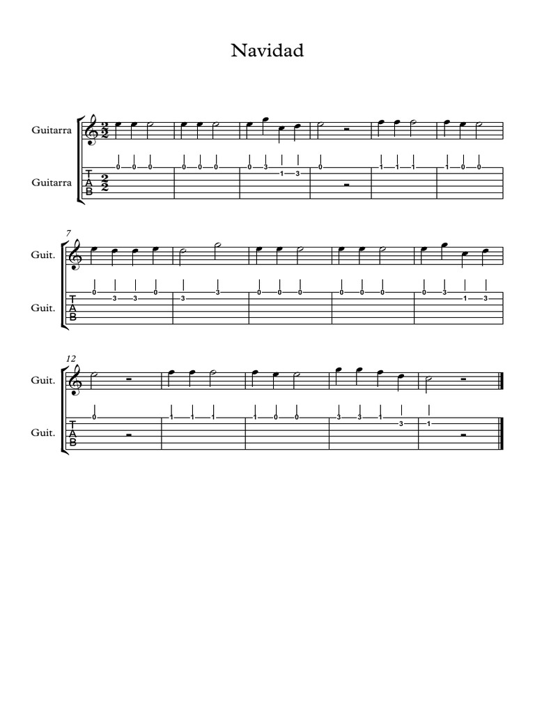 Navidad - Guitarra TAB | PDF