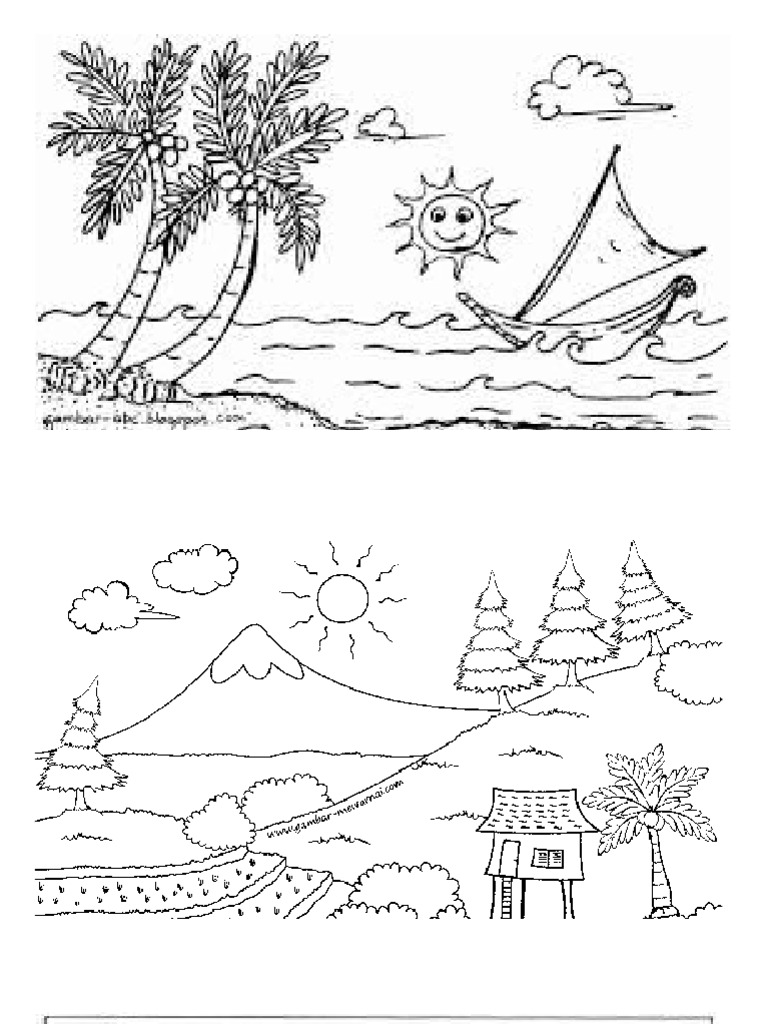 Sketsa Pemandangan | PDF