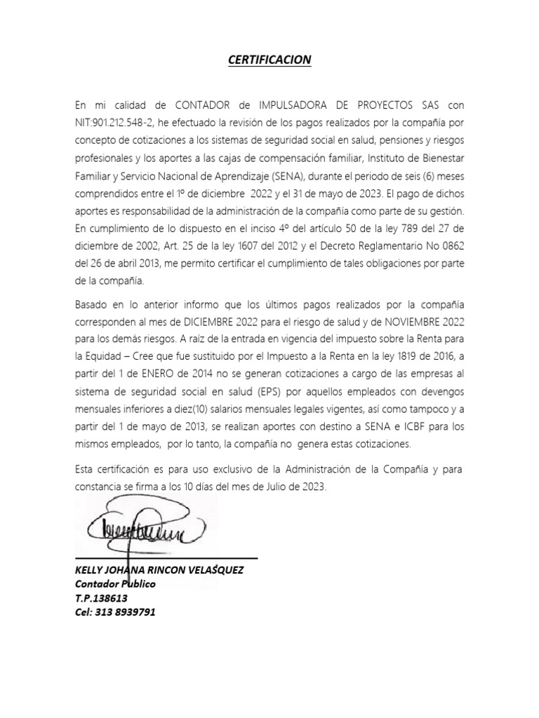 u2212 Impulsadora de Proyectos | PDF | Impuesto sobre la renta