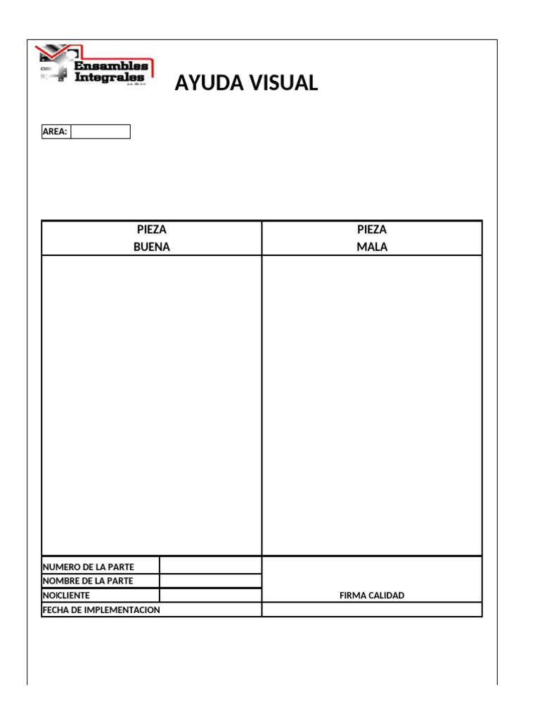 Ayuda Visual: Piezas Buenas y Malas | PDF