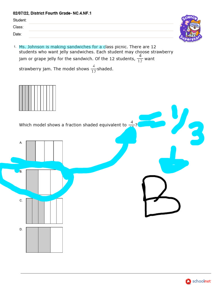 Walter Brown - Equivalent Fraction Review Test | PDF | Division ...