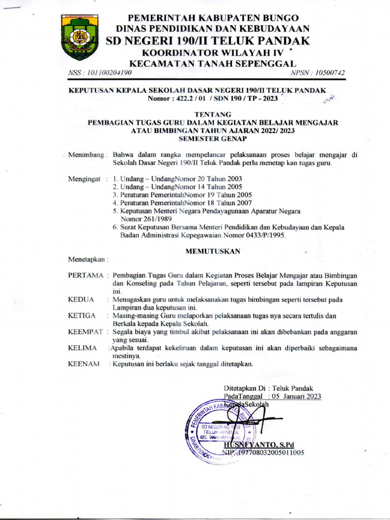 sk tugas semester genap 2022-2023 | PDF