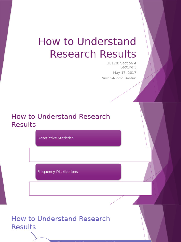 Lecture 4 - How To Understand Research Results | PDF | Skewness | Mean