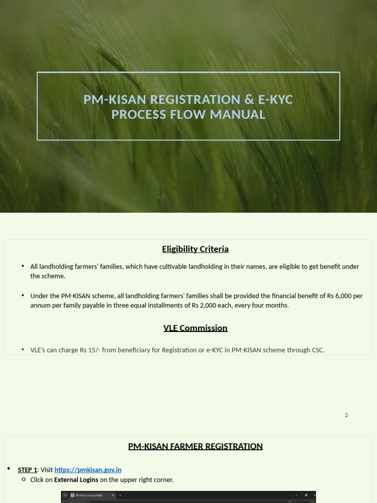 PM-KISAN Registration & E-KYC Process Flow Manual | PDF | Privacy | Cybercrime