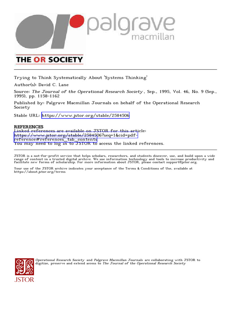 Trying To Think Systematically About 'Systems Thinking' | PDF ...