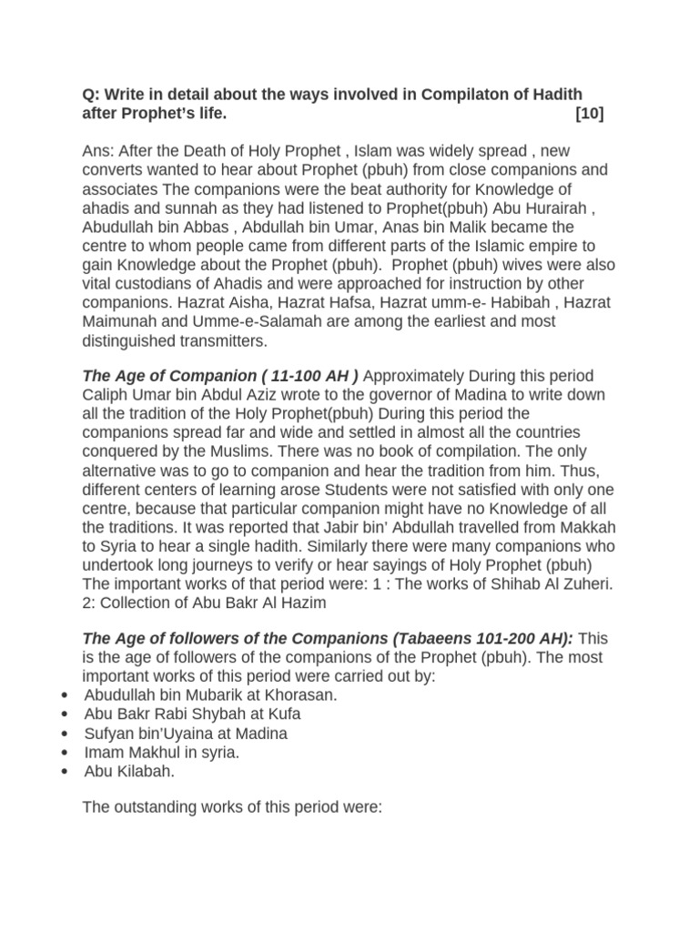 Compilation o Fhadith After The Prophet's Life | PDF | Muhammad | Hadith