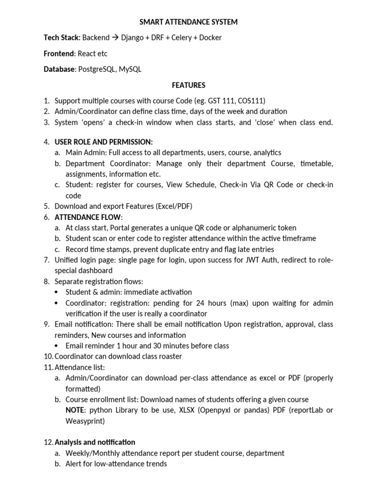 Smart Attendance System | PDF