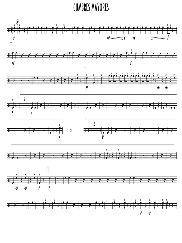 CUMBRES MAYORES Bombo y Platos | PDF