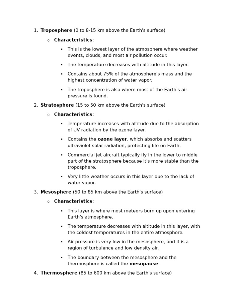 Earth's Atmospheric Layers Explained | PDF | Atmosphere Of Earth ...