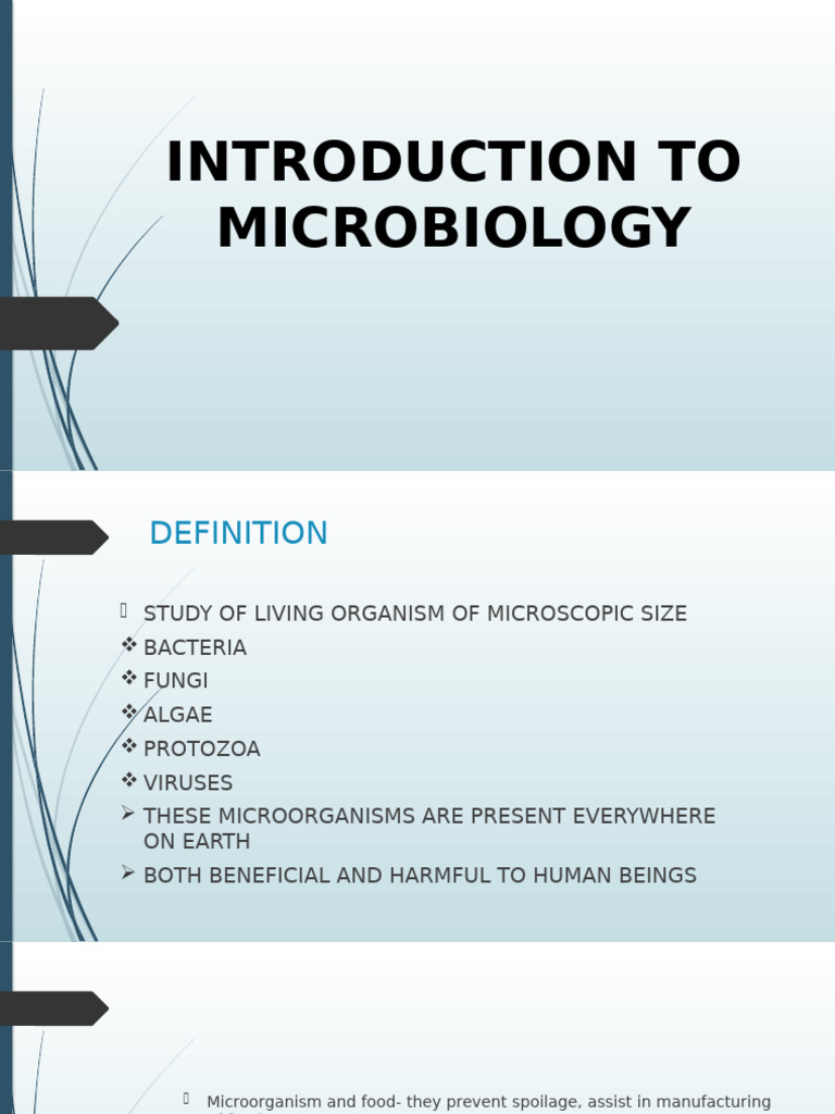 INTRODUCTION TO MICROBIOLOGY | PDF | Microbiology | Microorganism