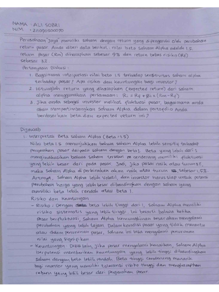 Tugas MK Pasar Modal | PDF