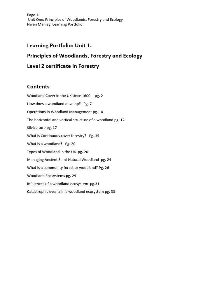 ABClevel2 Forestrycourse Exampleportfolio | PDF | Forests | Forestry