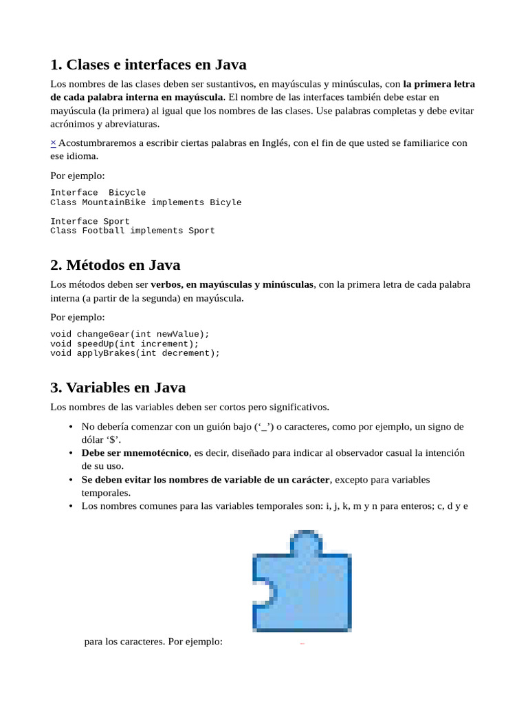 Convenciones de Nomenclatura en Java | PDF | Java (lenguaje de programación) | Variable ...