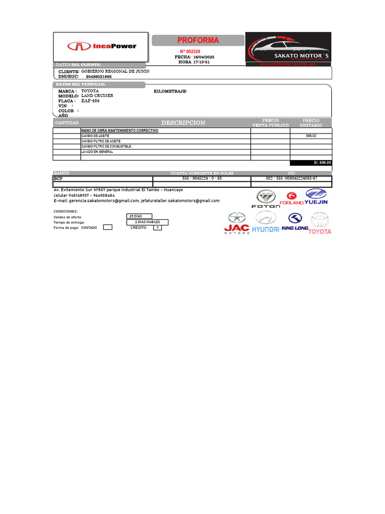 Proforma Eaf 464 | PDF