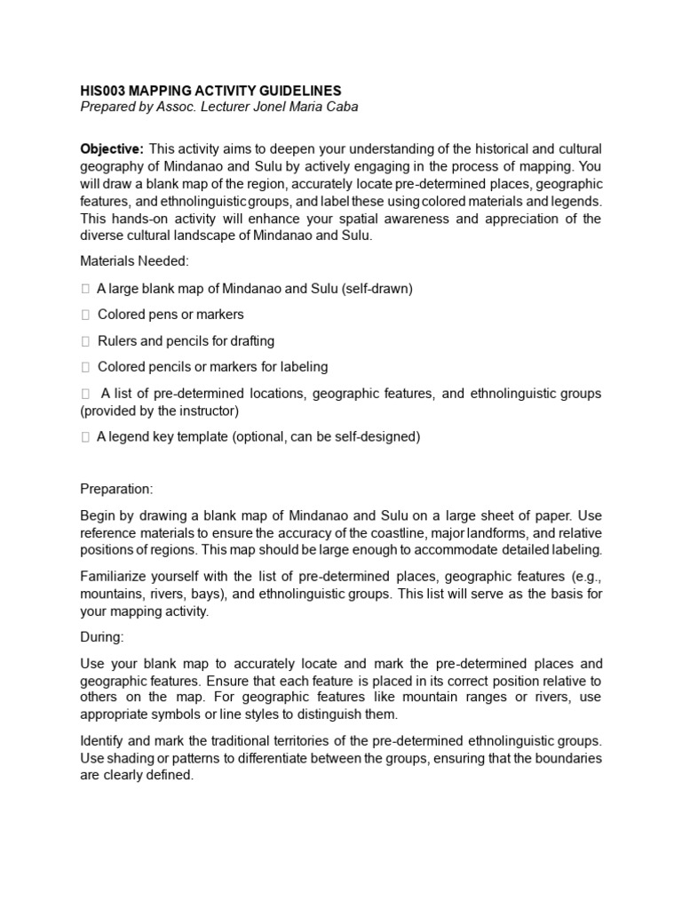 HIS003 Mapping Guidelines | PDF | Map | Earth Sciences