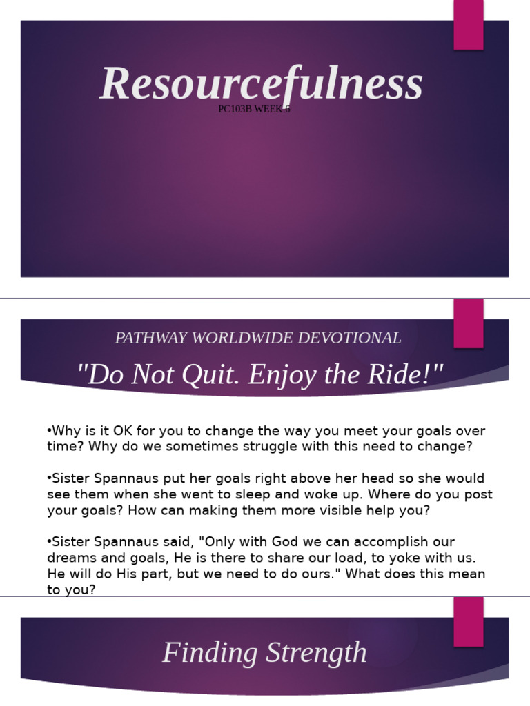 PC103 Block W06 Resourcefulness | PDF