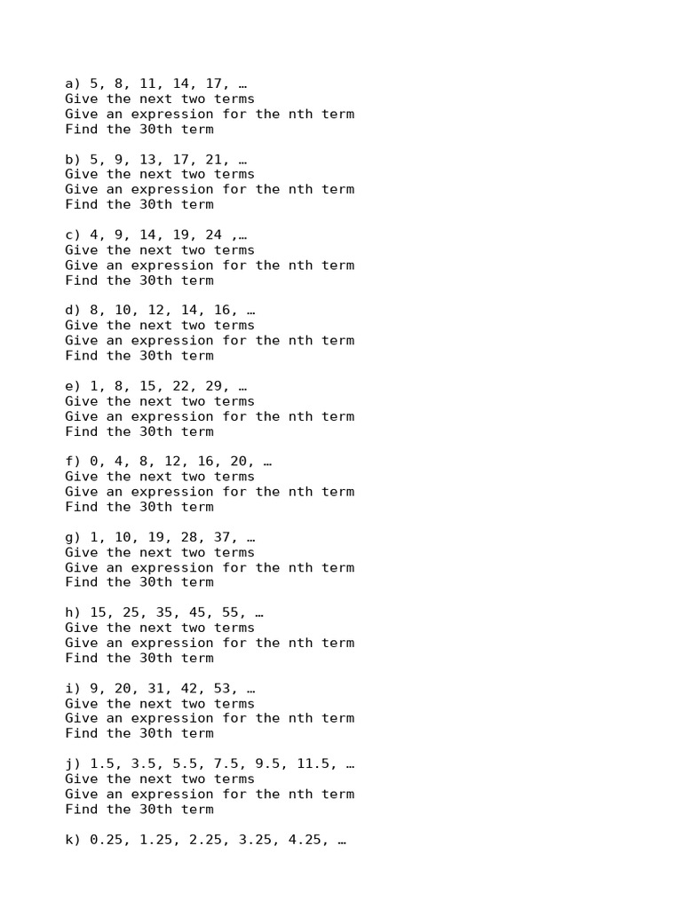 Finding Nth Terms in Sequences | PDF
