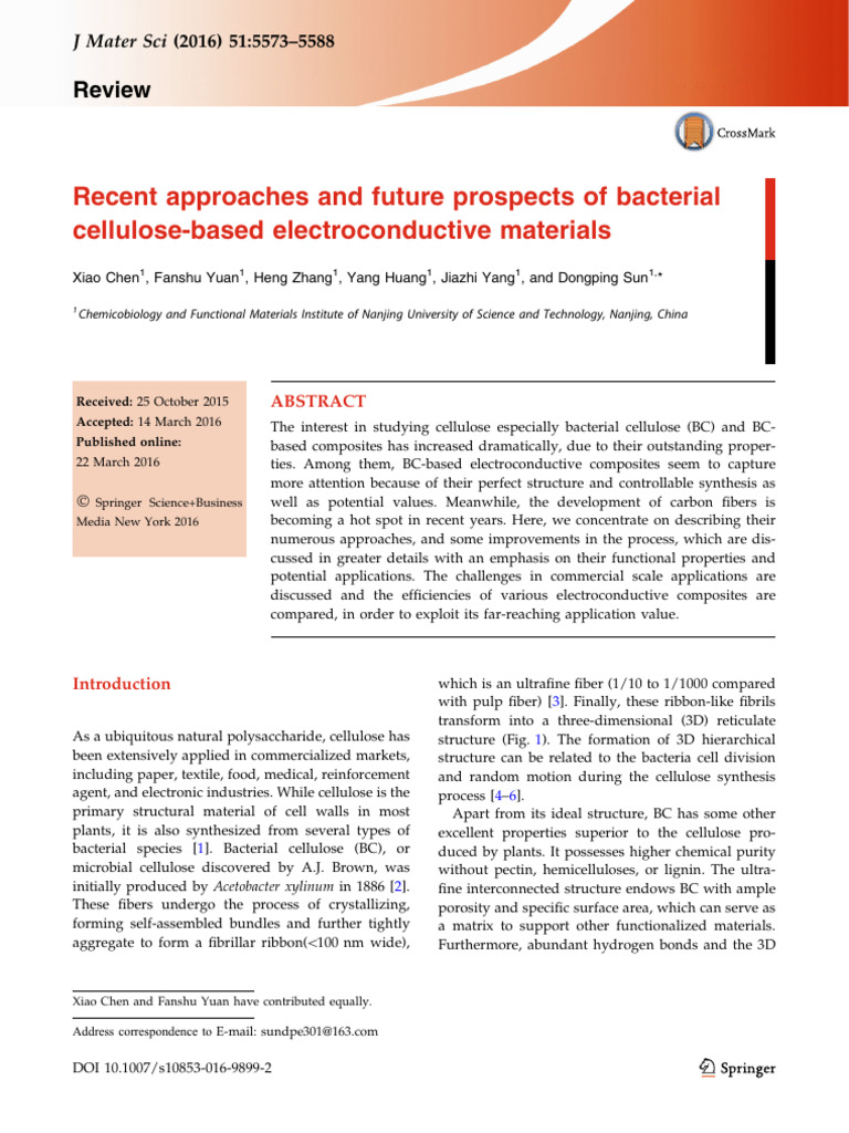 2016 - Recent Approaches and Future Prospects of Bacterial Cellulose ...
