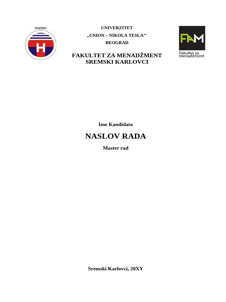 Uputstvo-za-izradu-master rada | PDF