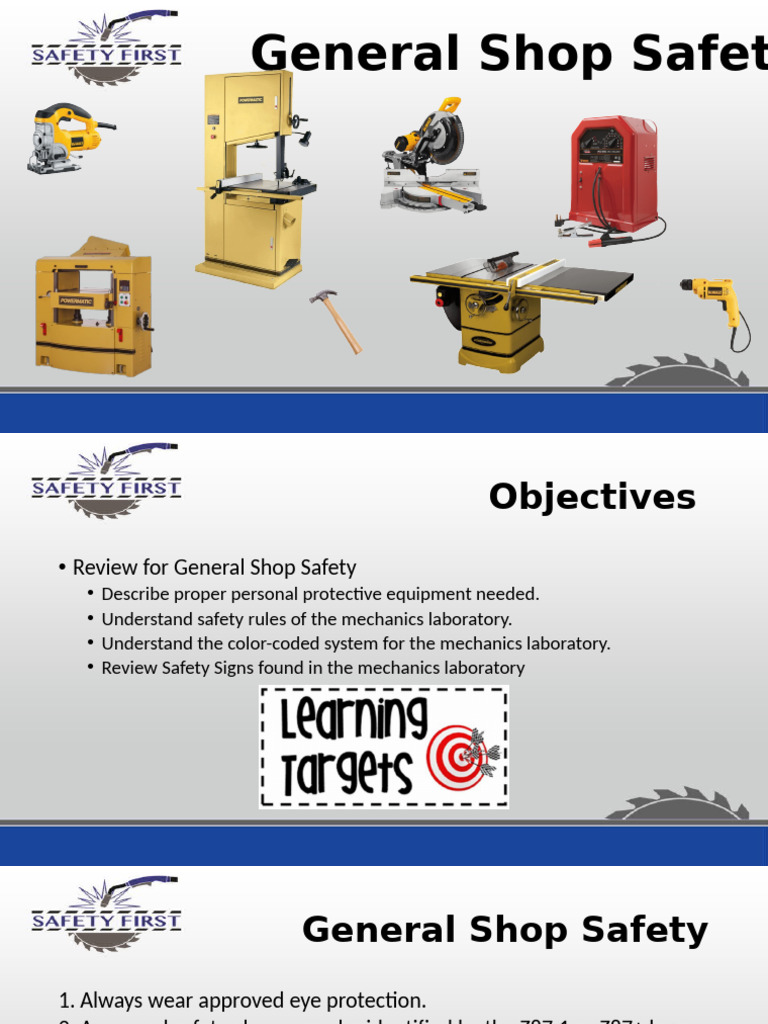 General Shop Safety | PDF | Personal Protective Equipment | Safety