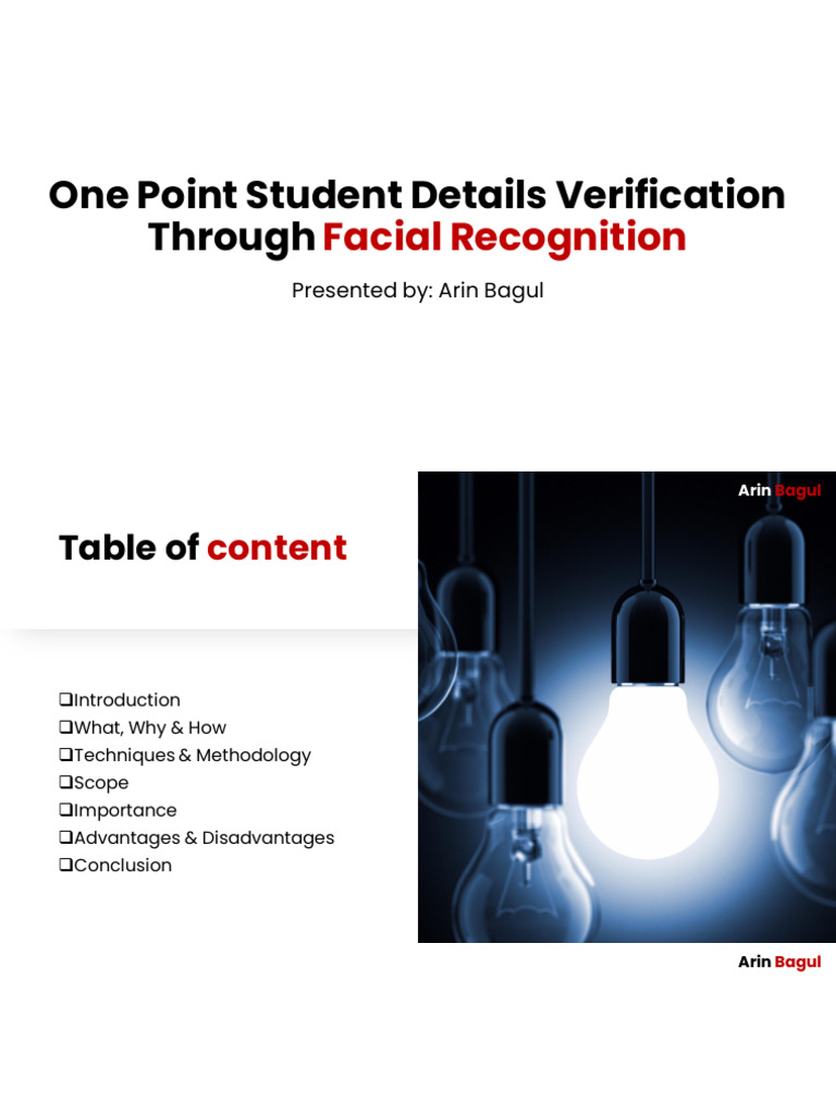 One Point Student Details Verification Through Facial Recognition - CNN ...