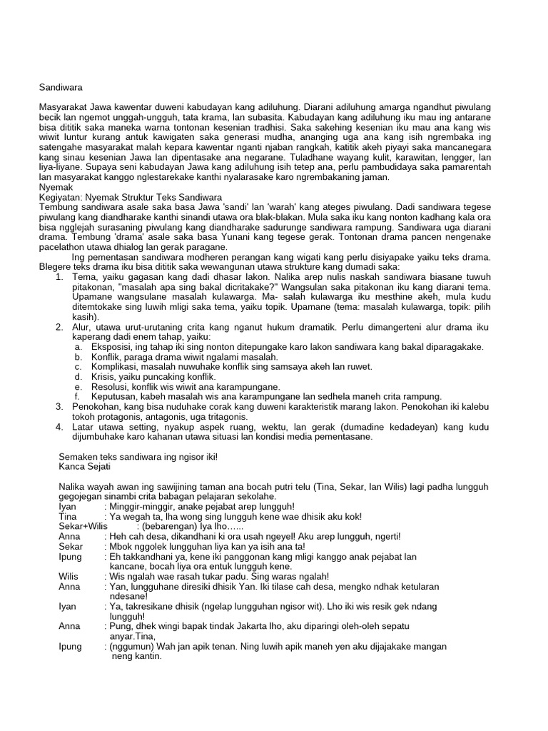 Materi Sandiwara-Kirim | PDF