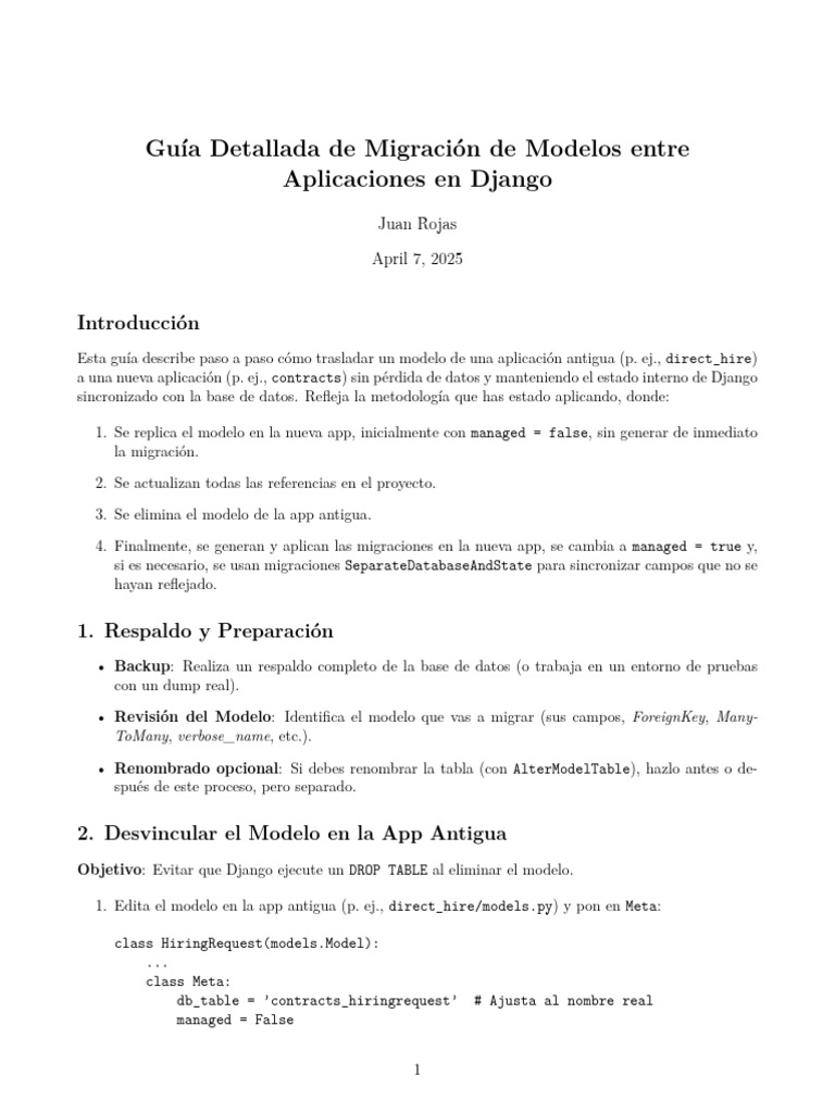 Guia Migracion Modelos Django Completo | PDF | Python (lenguaje de programación)