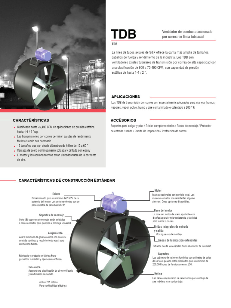 Ficha Técnica TDB Soler y Palau | PDF | Rodamiento (Mecánico) | Motores