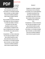 Himno al Estado de Puebla: Letra y Música | PDF