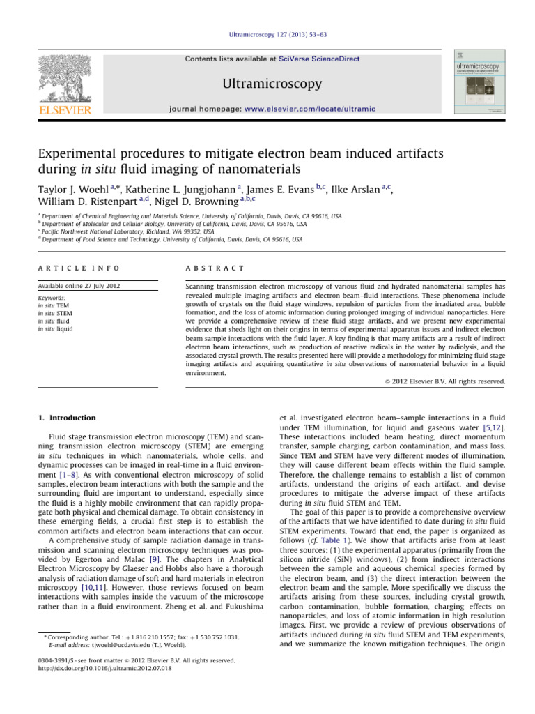Experimental Procedures To Mitigate Electron Beam Induced Artifacts During in Situ Fluid Imaging ...