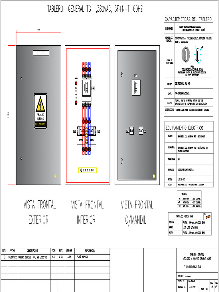 Tableros Electricos Planos Mecanicos TG - Jre Servicios-Model | PDF
