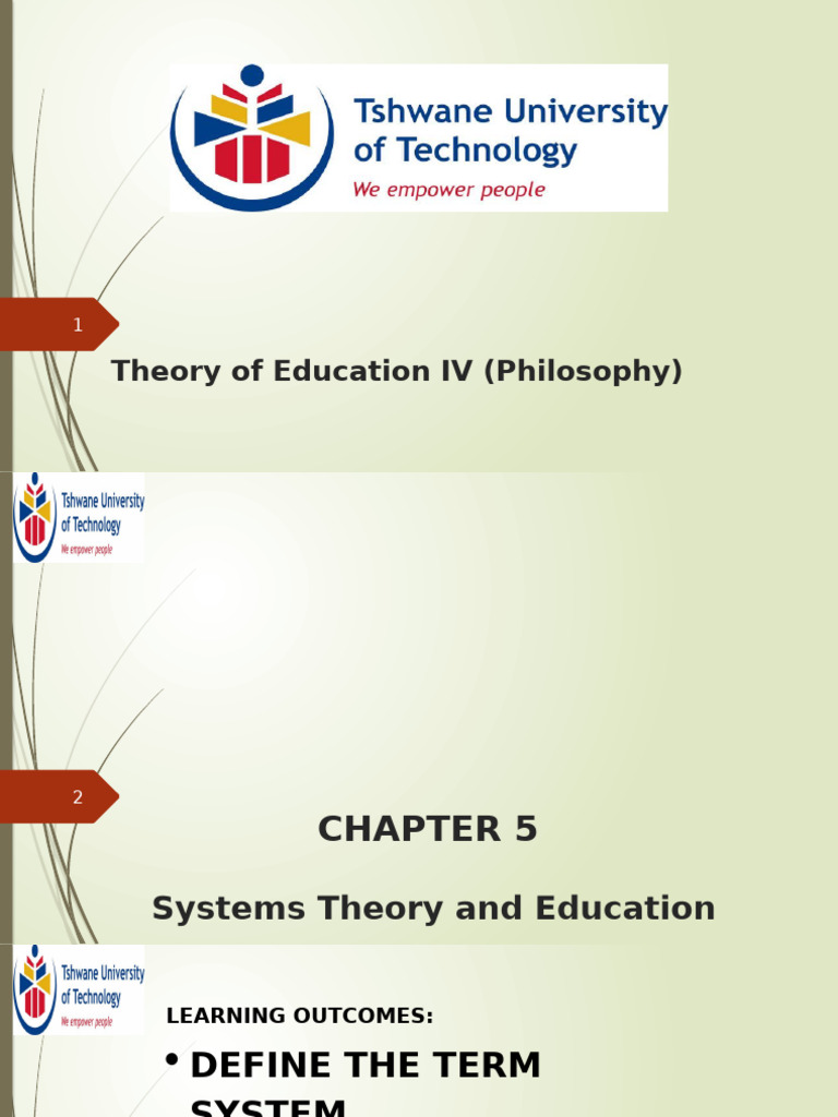 Chapter 5 (Systems Theory and Education) - Copy | PDF | System | Systems Theory