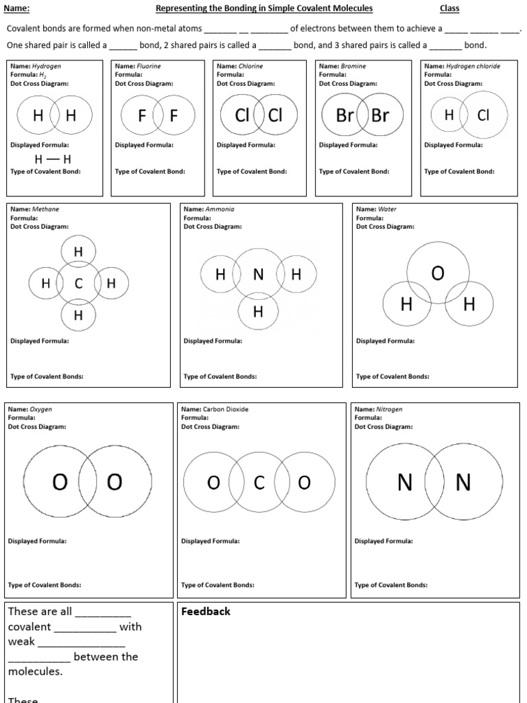 Covalent Bonding Drawing Worksheet 2 | PDF | Covalent Bond | Chemical Bond
