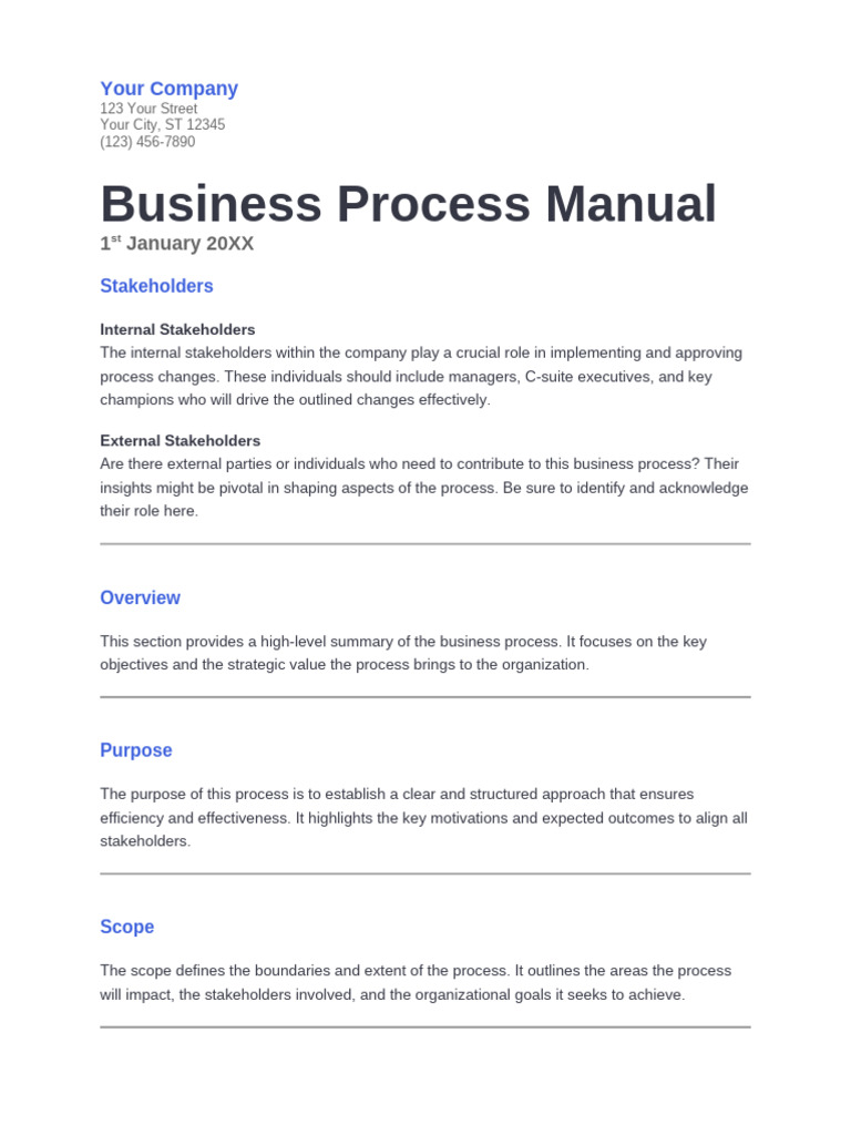 Businesses process manual | PDF